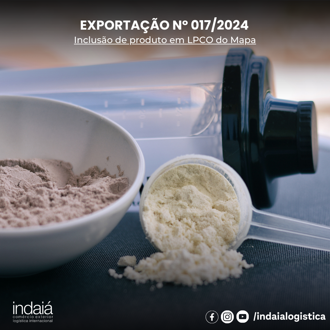 Exportação nº 017/2024 – Inclusão de produto em LPCO do Mapa – Indaiá